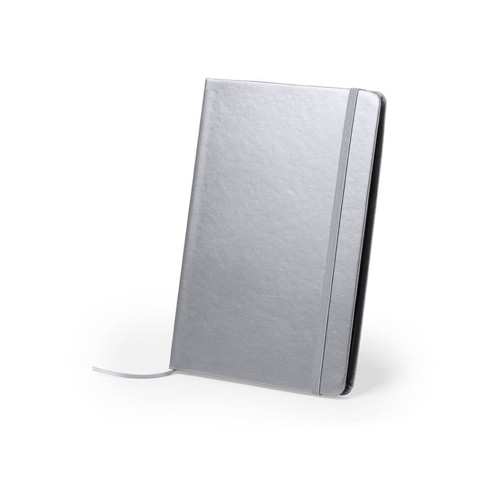 PU A5 Notepad In Metallic Silver Color | Langhoff